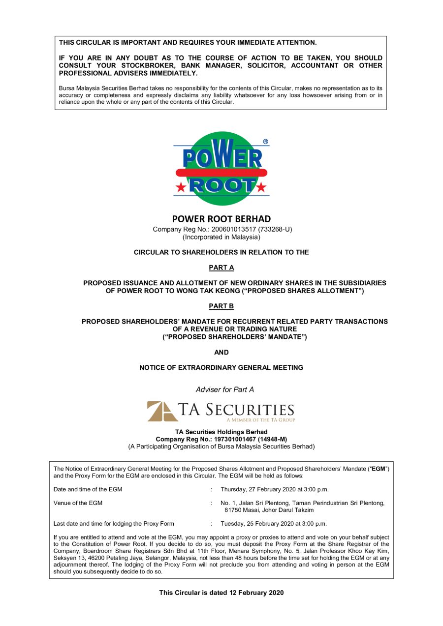 Circulars - Power Root